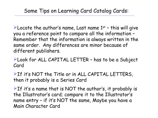Card catalog (library) | PPT