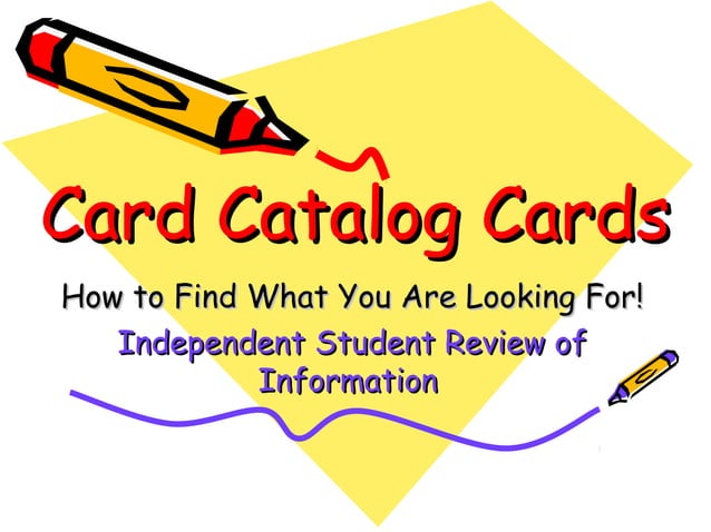 Card catalog (library) | PPT