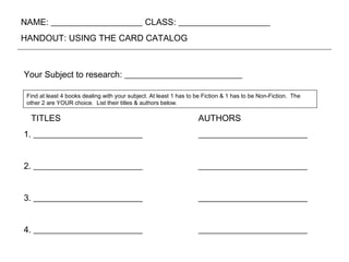 Card catalog (library) | PPT