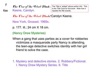 Title Card Catalog Example