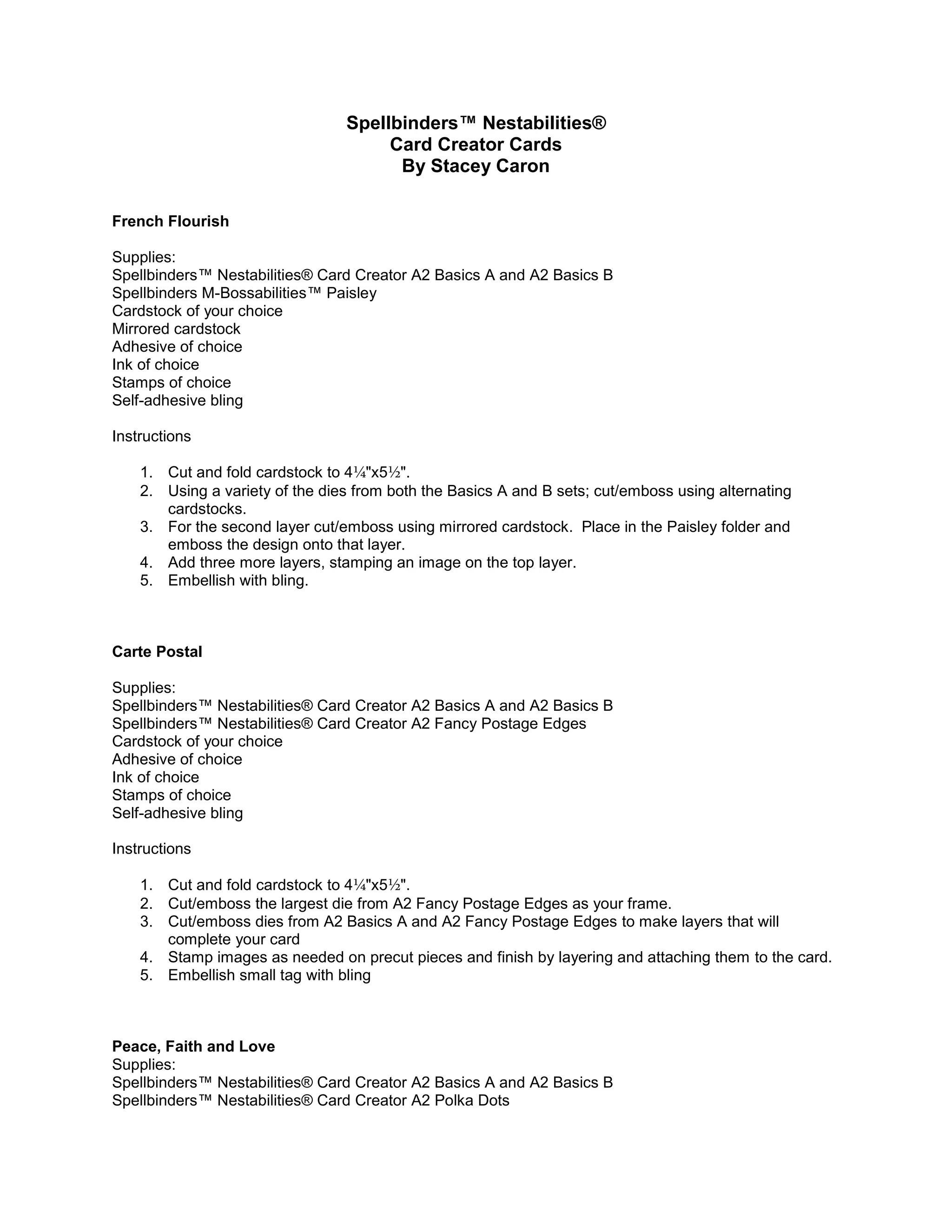 Spellbinders™ Nestabilities® Card Creator Cards by Stacey Caron | PDF