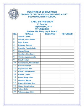 Card distribution format | DOCX