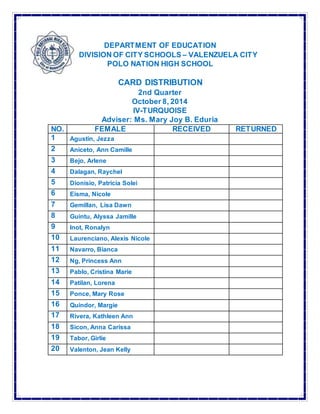 Card distribution format | DOCX