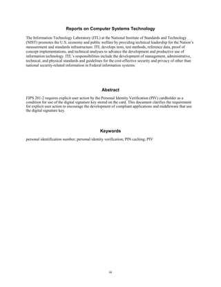 Cardholder authentication for the piv dig sig key nist ir-7863 | PDF ...