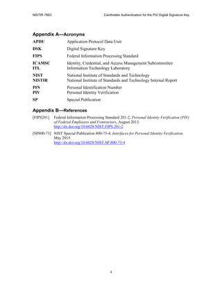 Cardholder authentication for the piv dig sig key nist ir-7863 | PDF | IT and Internet Support ...