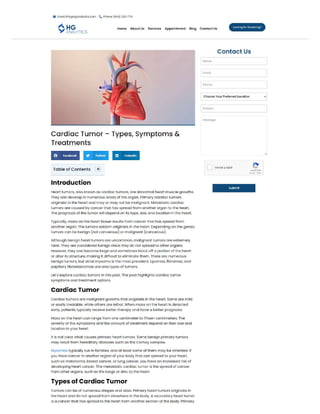 Cardiac Tumor – Types, Symptoms & Treatments | PDF