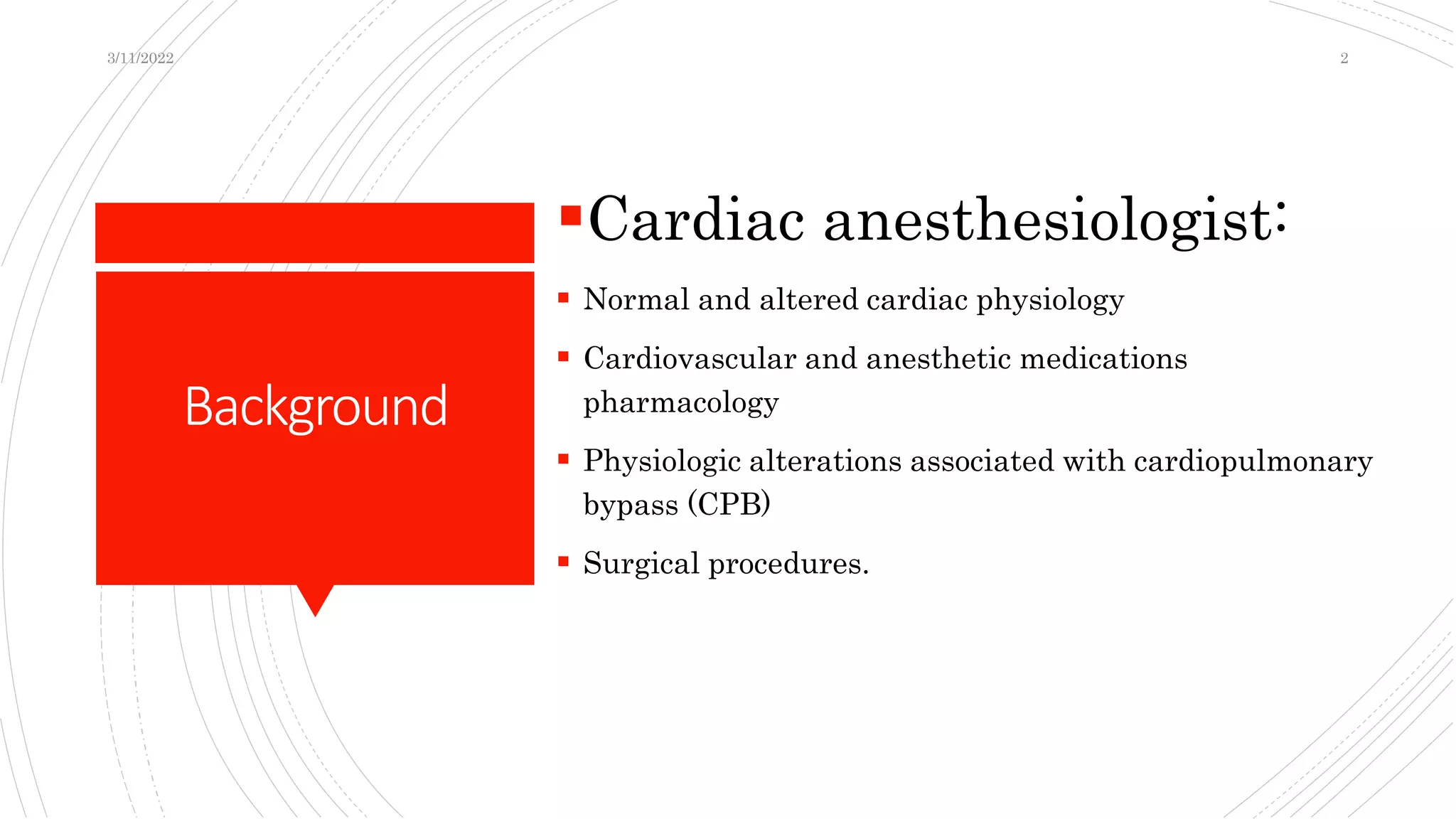 Introduction to Cardiac anesthesia | PPTX