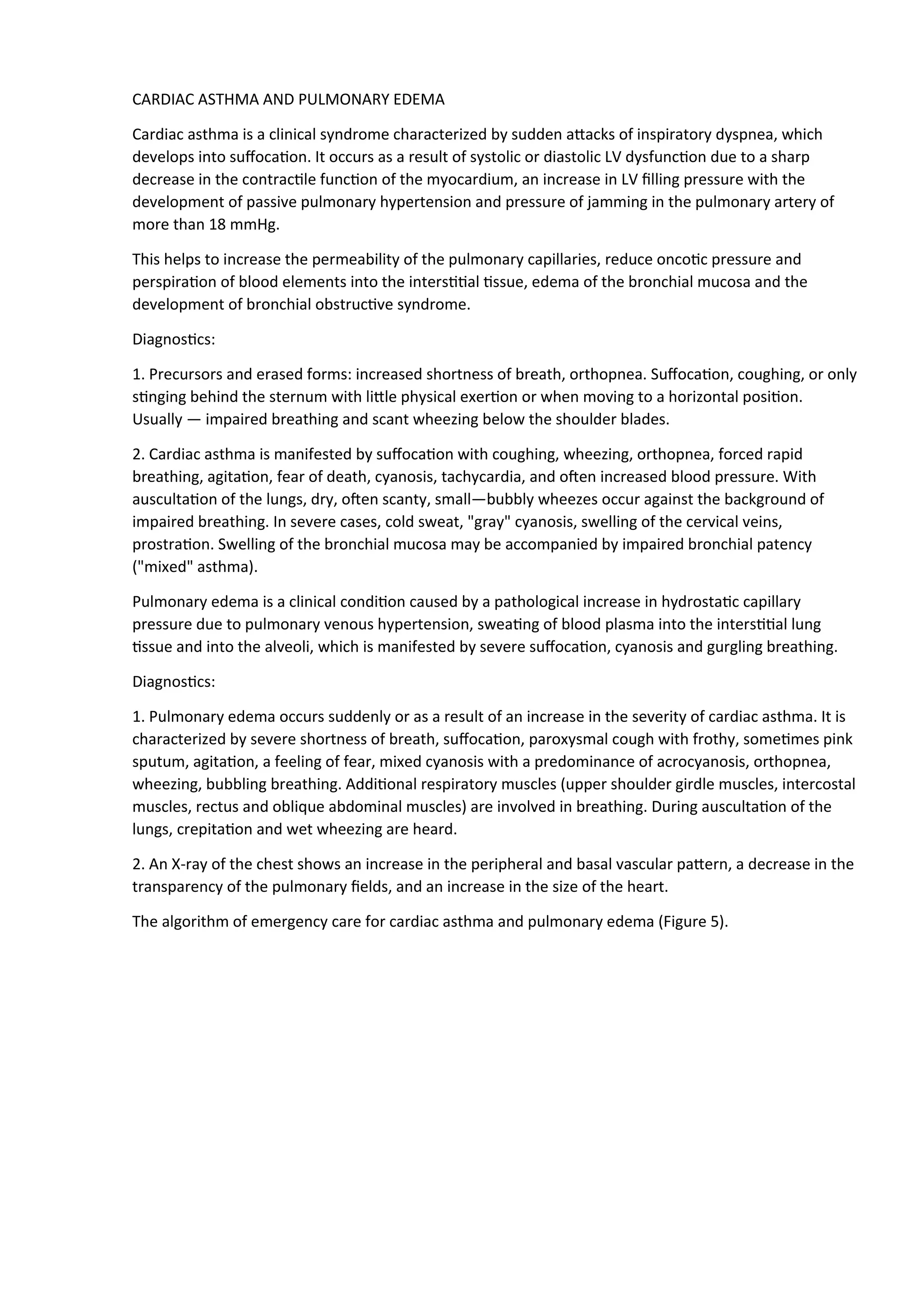 CARDIAC ASTHMA AND PULMONARY EDEMA.docx ppt | DOCX
