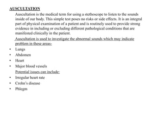Cardiac auscultation | PPTX