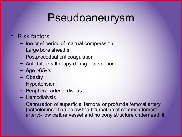 Cardiac cath complications