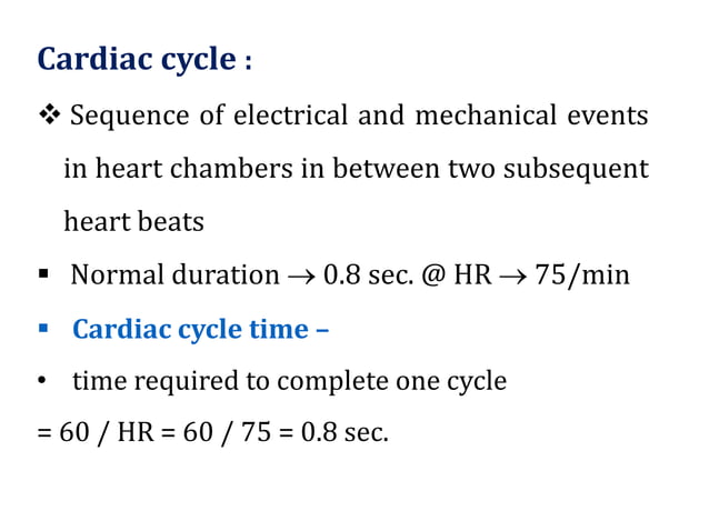 Cardiac Cycle and its various phases shown | PPT