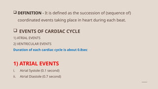 PRESENTATION ON THE HEART CARDIAC CYCLE.pptx