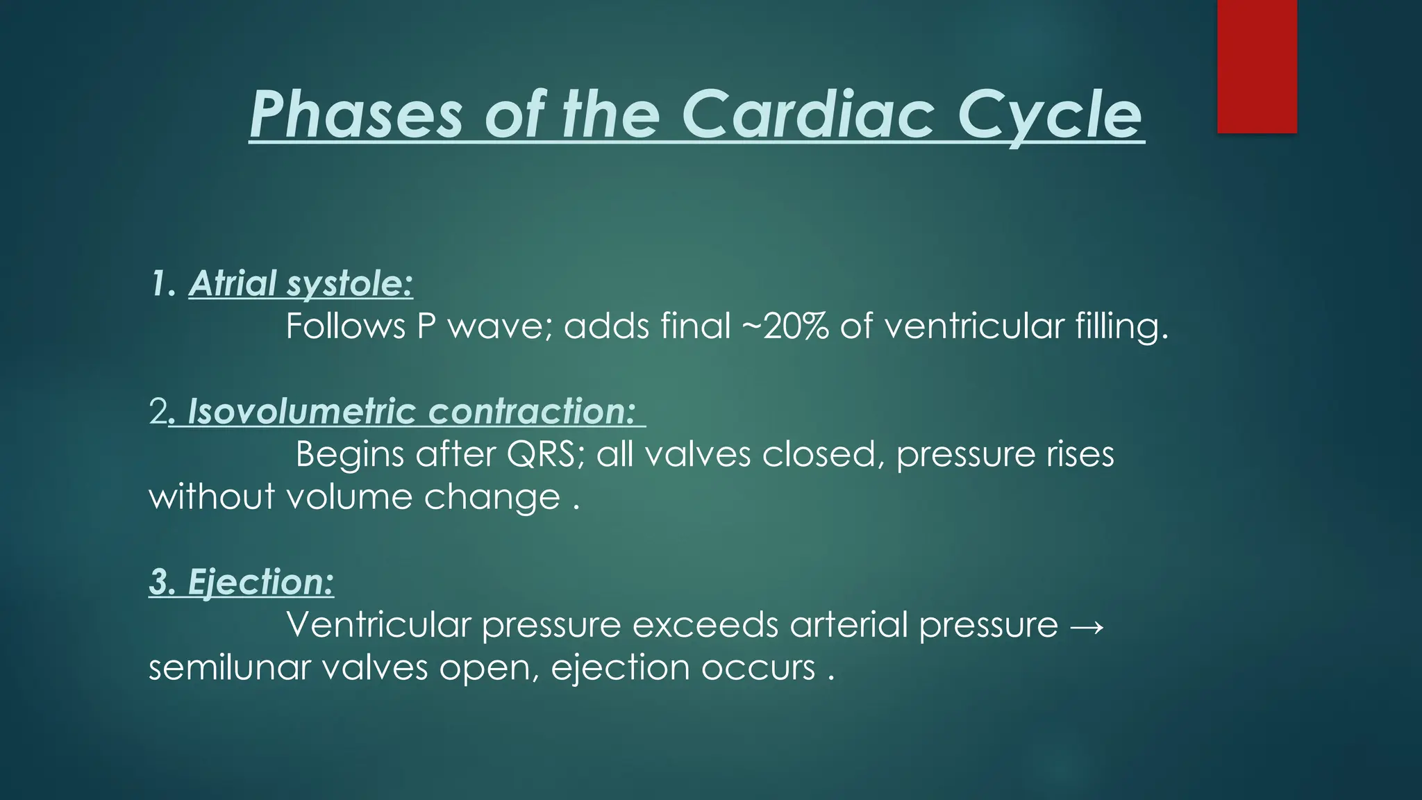 CARDIAC CYCLE, Phases of Cardiac Cycle.pptx
