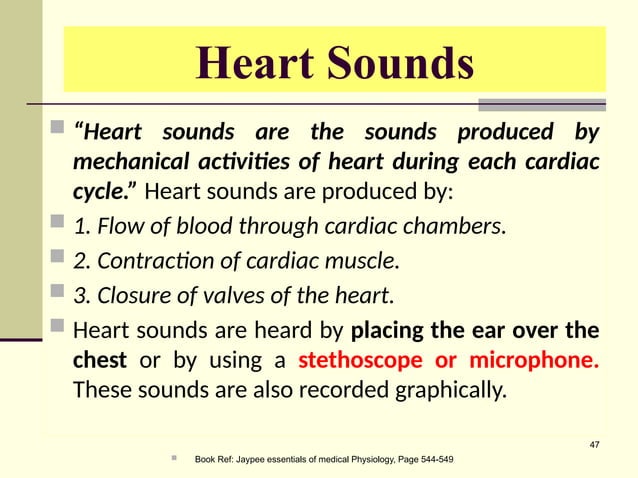 Cardiac Cycle, Heart Sounds, Cardiac Murmur. Physiology pptx | PPT