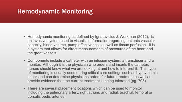 Hemodynamic Monitoring | PPTX | Heart and Cardiovascular Diseases | Diseases and Conditions