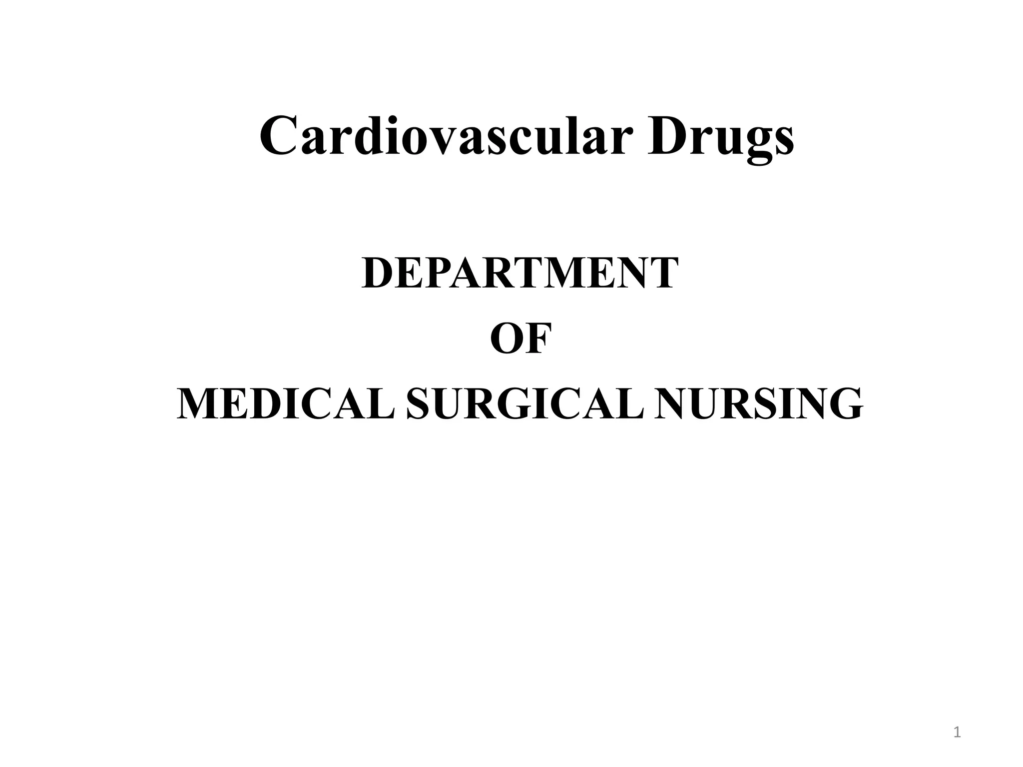 Cardiac drugs | PPTX