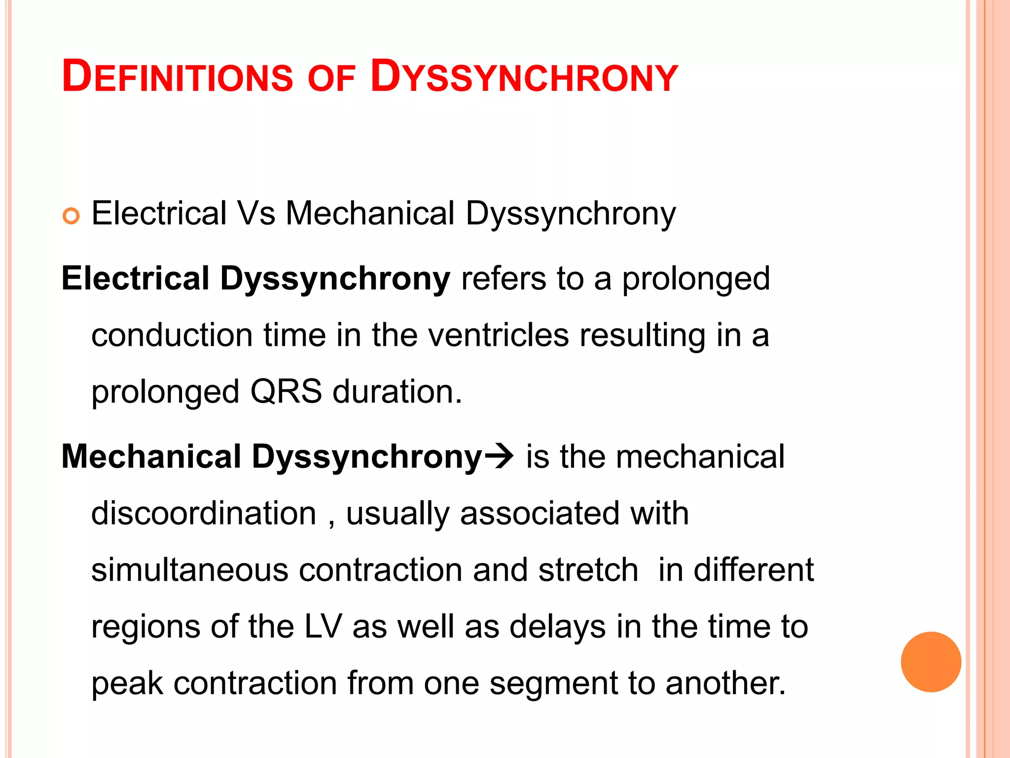Cardiac dyssynchrony ppt by dr awadhesh | PPTX
