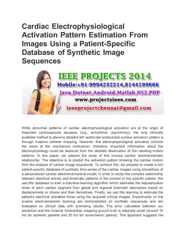 Cardiac electrophysiological activation pattern estimation from images using a patient specific ...