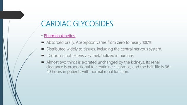 Cardiac glycosides(Pharmacology) | PPTX | Heart and Cardiovascular ...