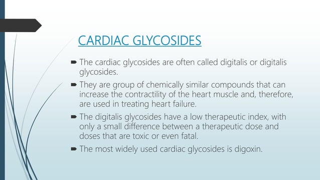 Cardiac glycosides(Pharmacology) | PPTX | Heart and Cardiovascular ...
