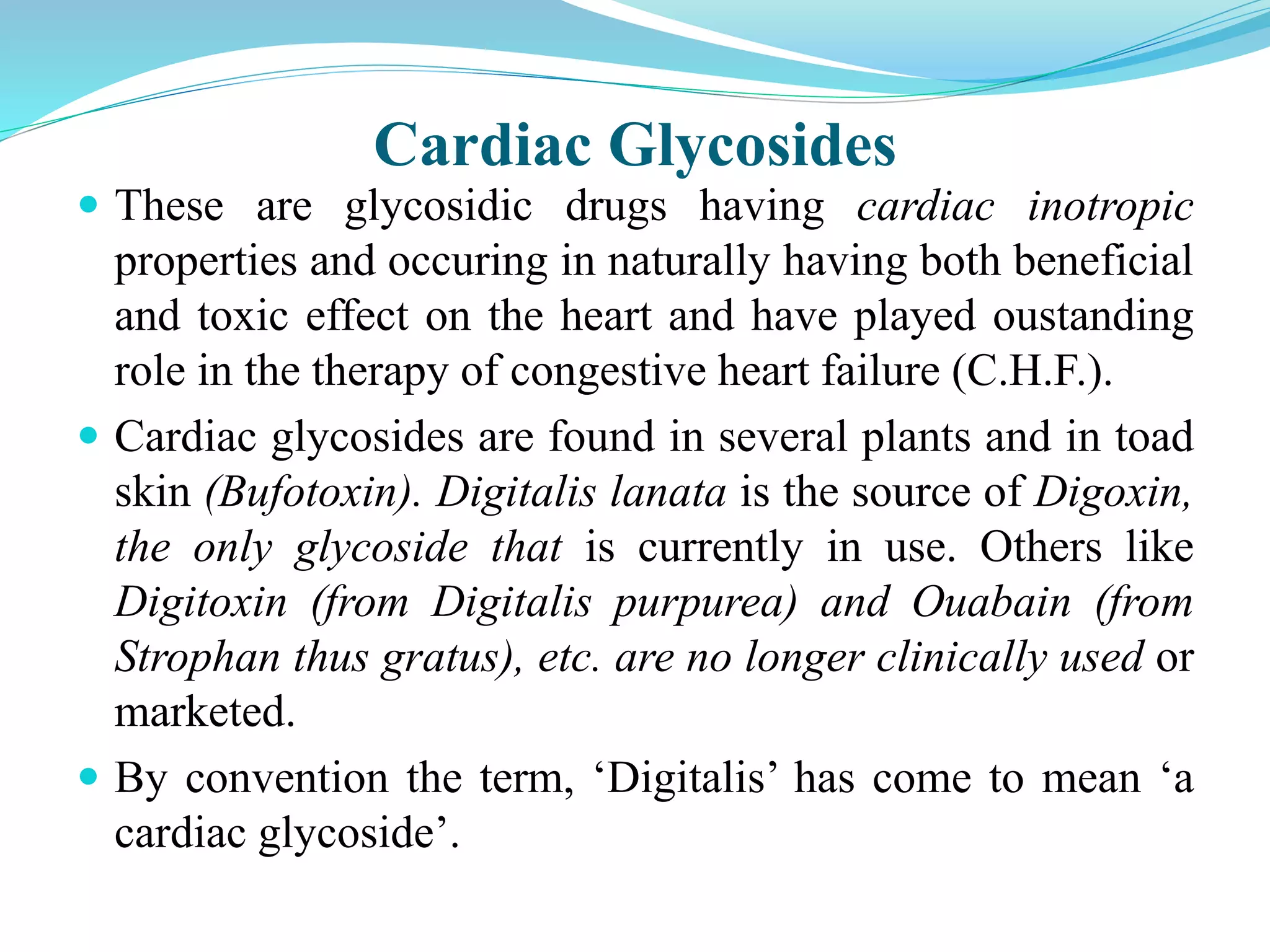 Cardiac glycosides or cardiotonic | PPTX