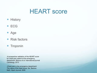 Cardiac investigations for acute coronary syndrome | PPTX