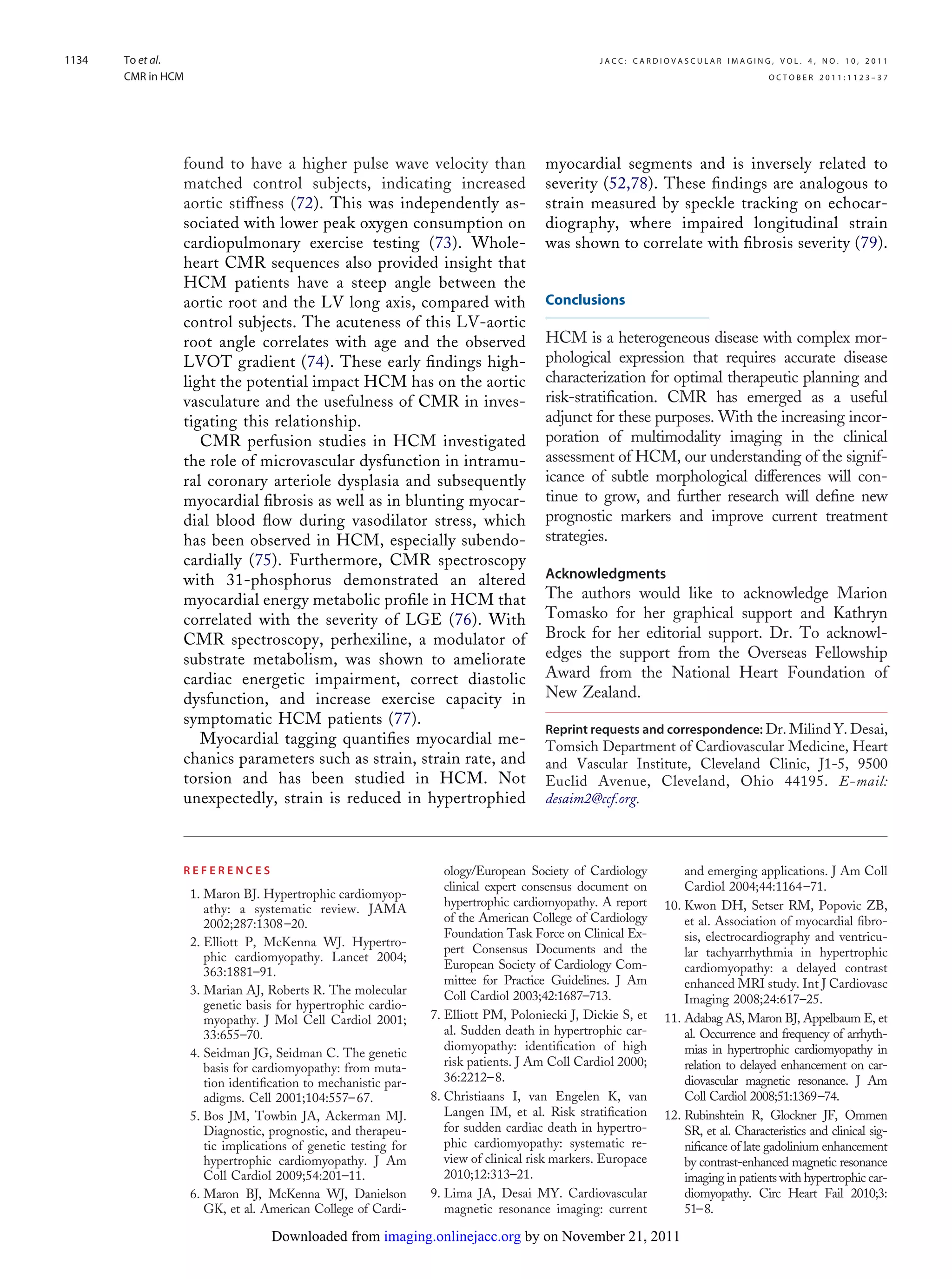Cardiac MRI in hypertrophic cardiomyopathy | PDF