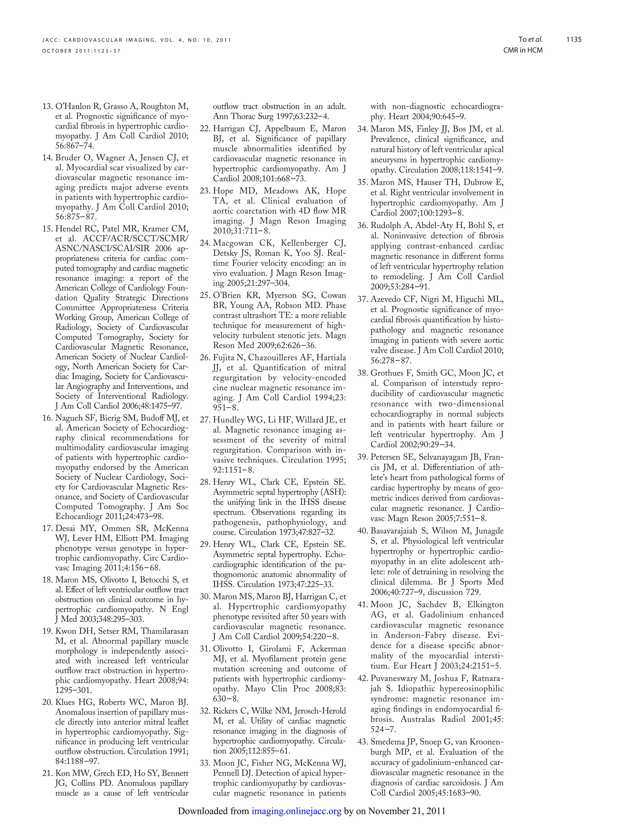 Cardiac MRI in hypertrophic cardiomyopathy | PDF