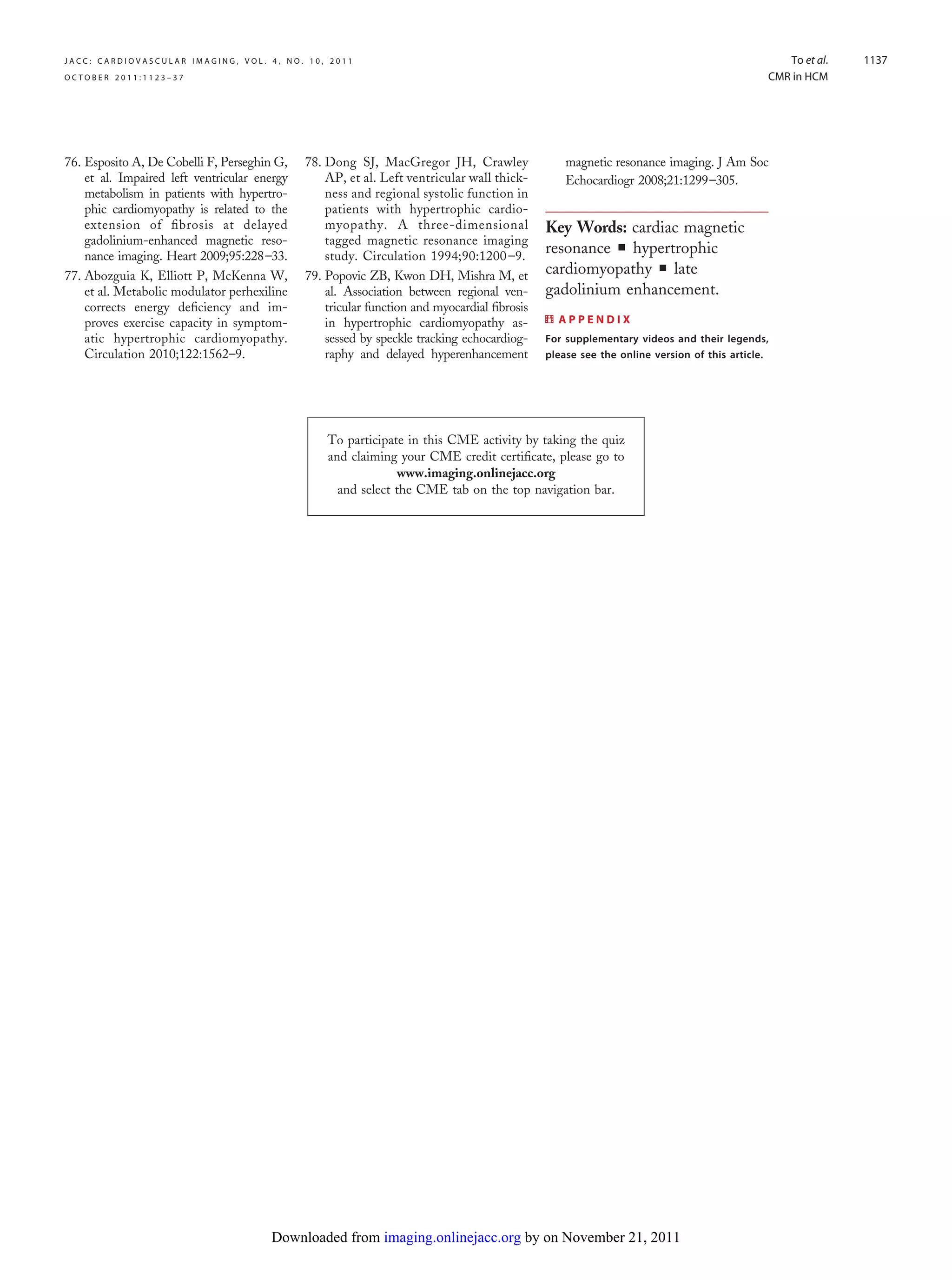Cardiac MRI in hypertrophic cardiomyopathy | PDF