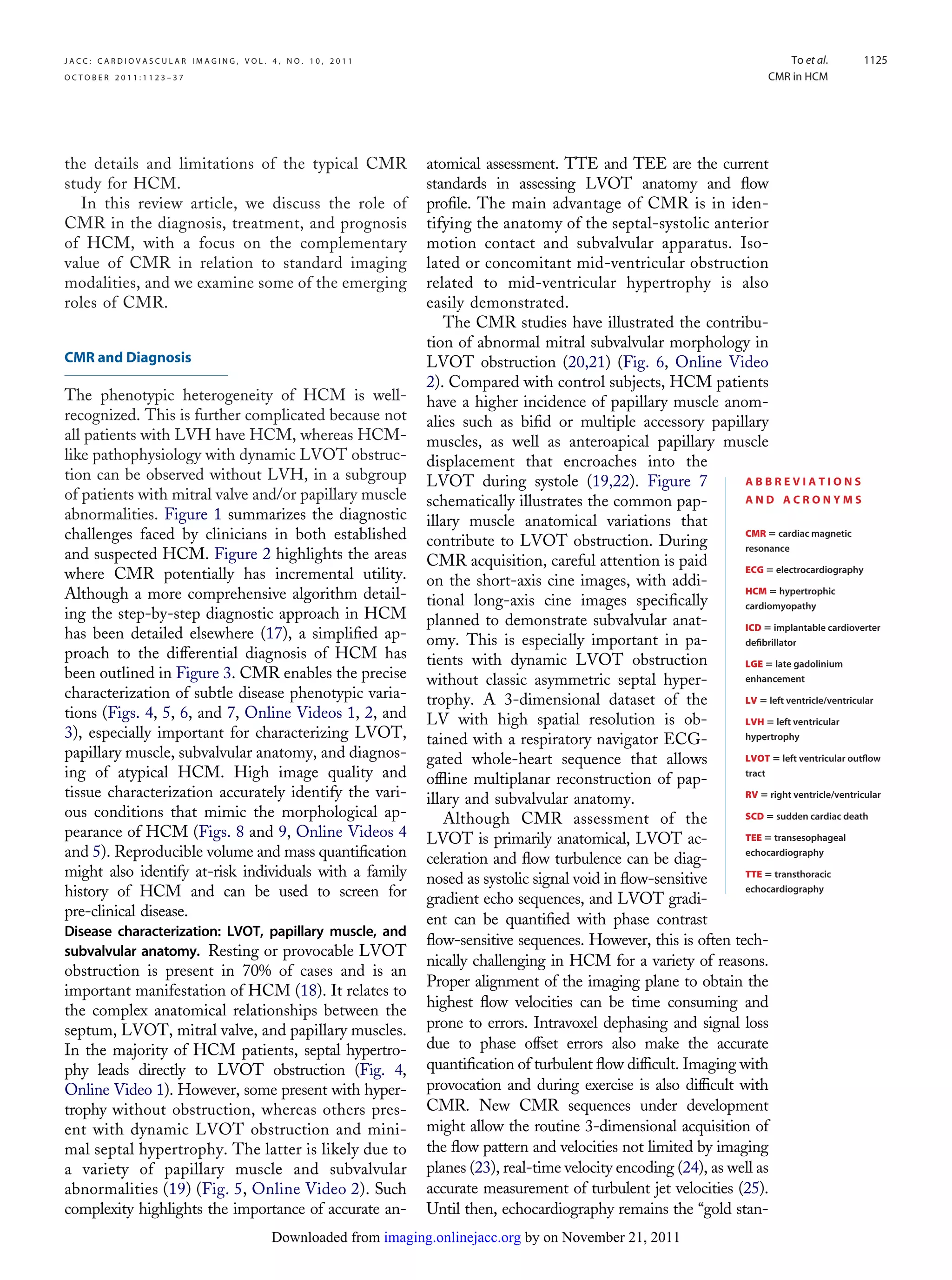 Cardiac MRI in hypertrophic cardiomyopathy | PDF
