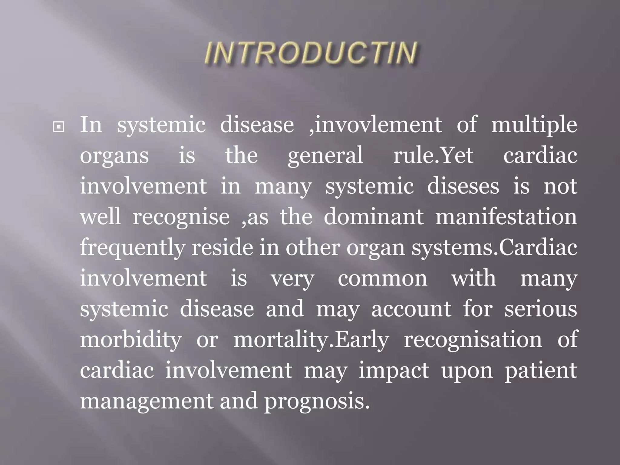 Cardiac manifestation of systemic disease.pptx final | PPTX