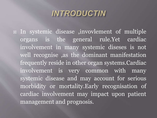 Cardiac manifestation of systemic disease.pptx final | PPTX | Heart and ...