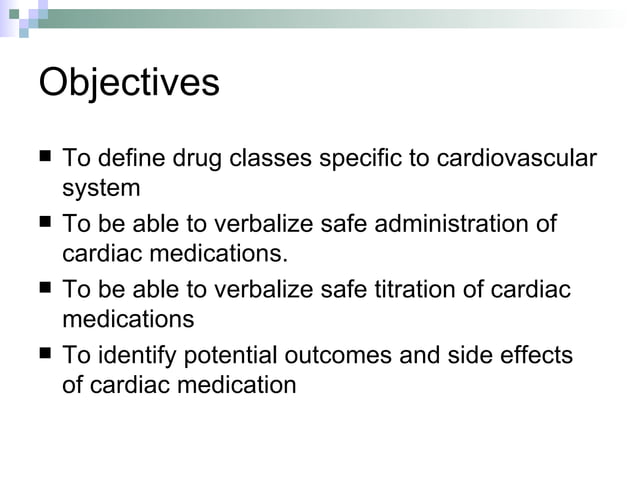 Cardiac medications | PPT