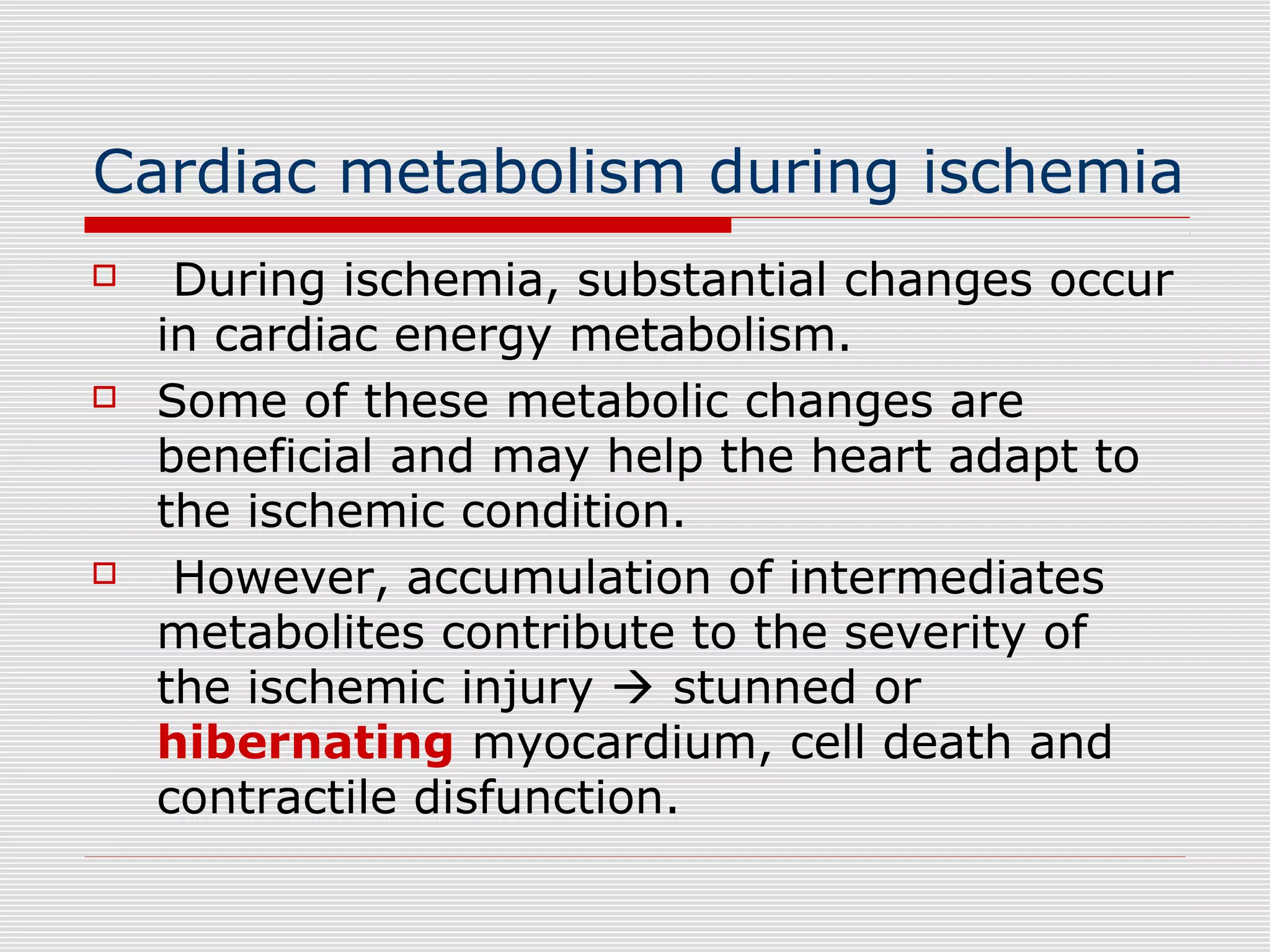 Cardiac metabolism & reperfusion injury | PPT