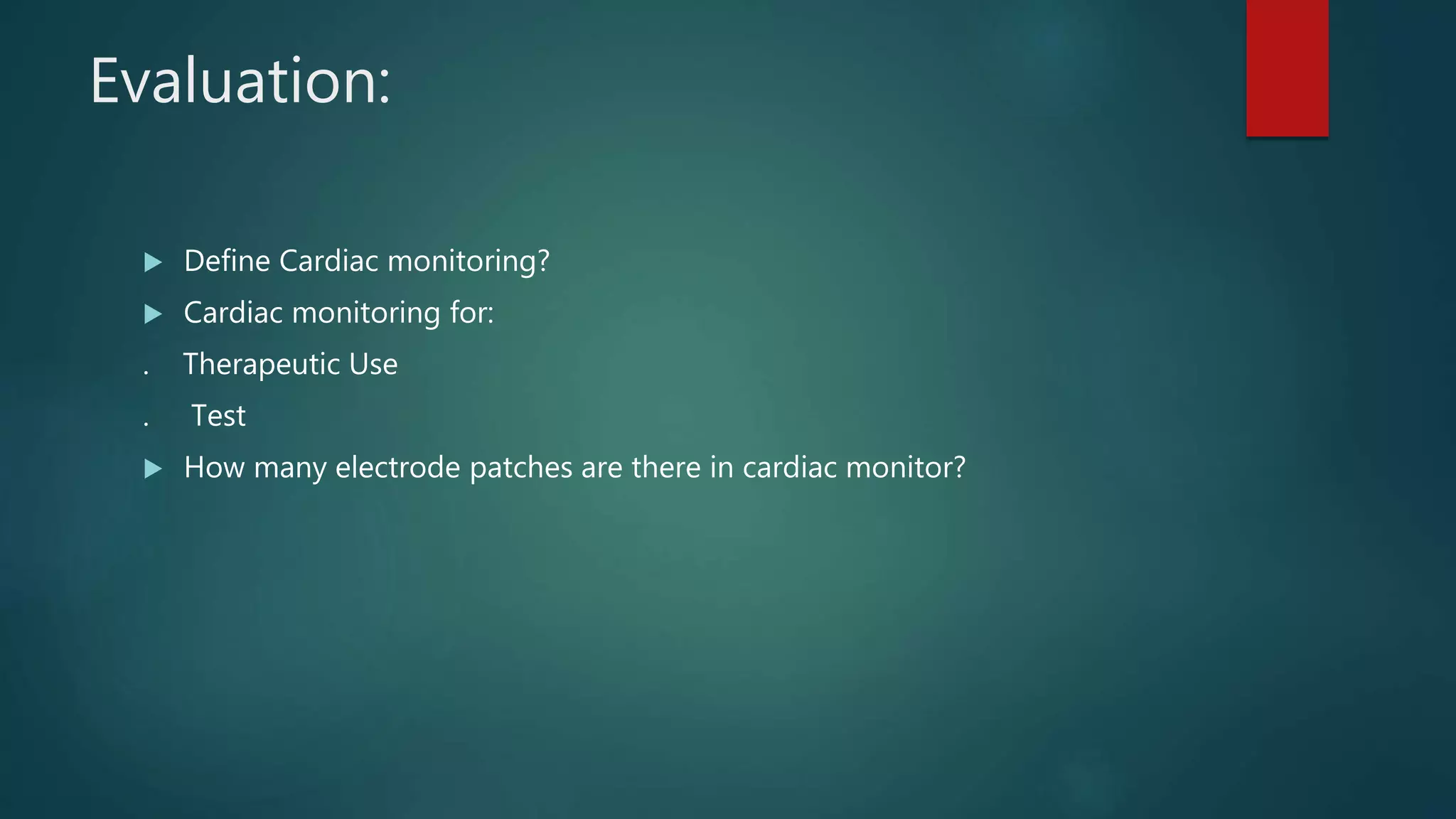 Cardiac monitoring(presentation ) for medical students | PPTX