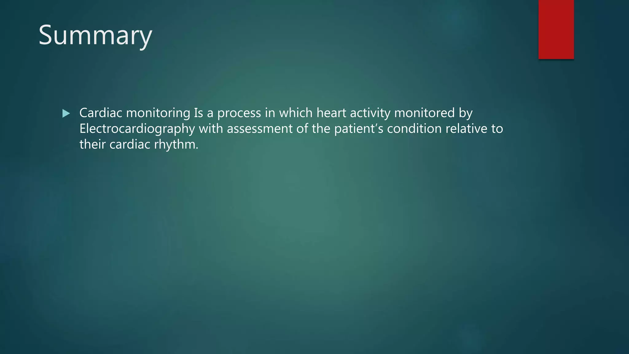 Cardiac monitoring(presentation ) for medical students | PPTX