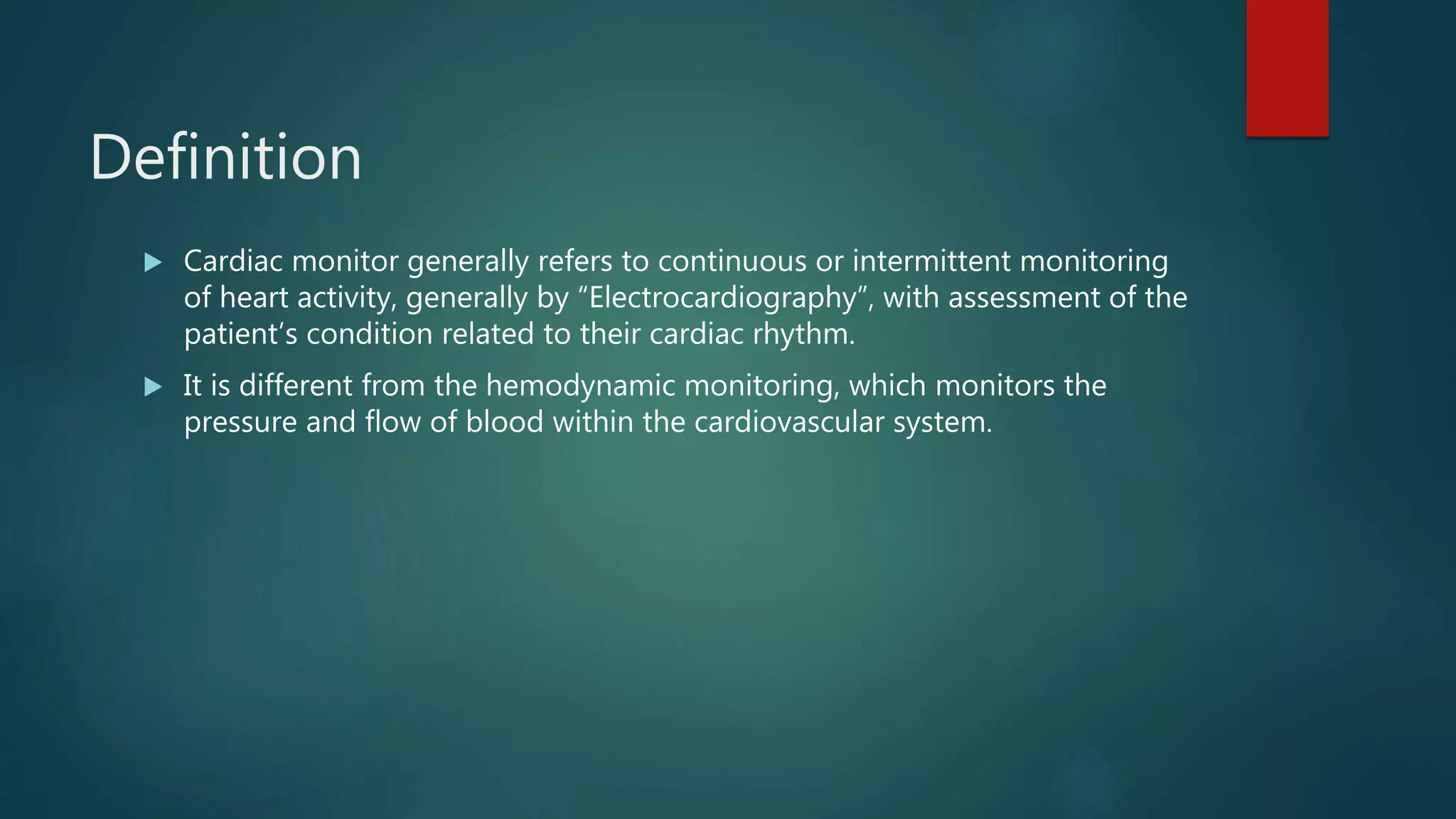 Cardiac monitoring(presentation ) for medical students | PPTX