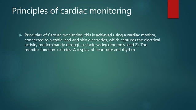 Cardiac monitoring(presentation ) for medical students | PPTX