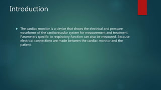 Cardiac monitoring(presentation ) for medical students | PPTX