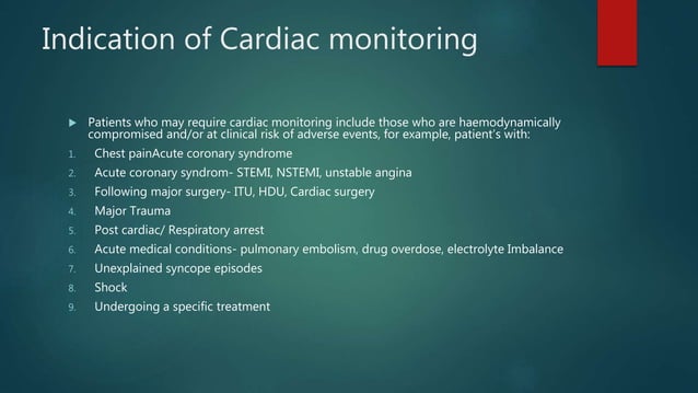 Cardiac monitoring(presentation ) for medical students | PPTX