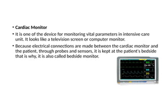 cardiac monitors and role of nurse in cardiac monitoring | PPTX