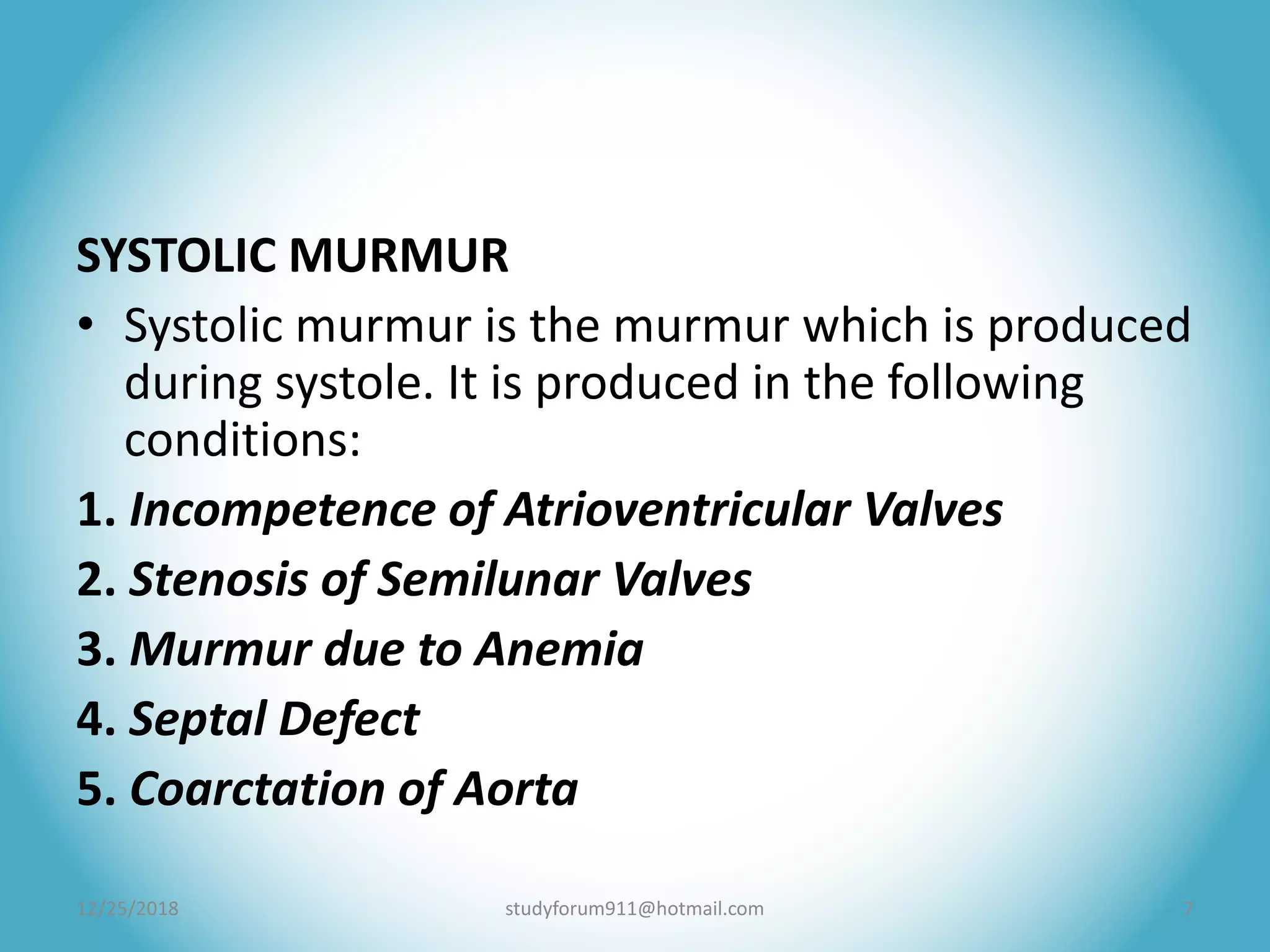 Cardiac murmur | PPTX