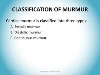 Cardiac murmur | PPTX