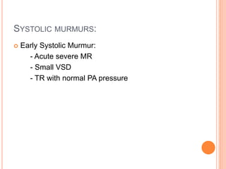 Cardiac murmurs and added sounds | PPTX