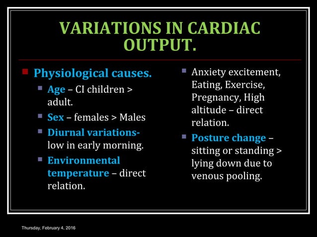 Cardiac output 1 | PPT | Heart and Cardiovascular Diseases | Diseases ...