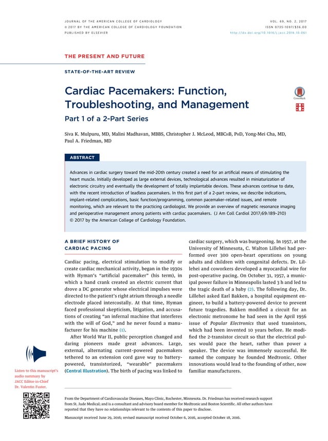 Cardiac pacemakers part-I | PDF | Heart and Cardiovascular Diseases | Diseases and Conditions