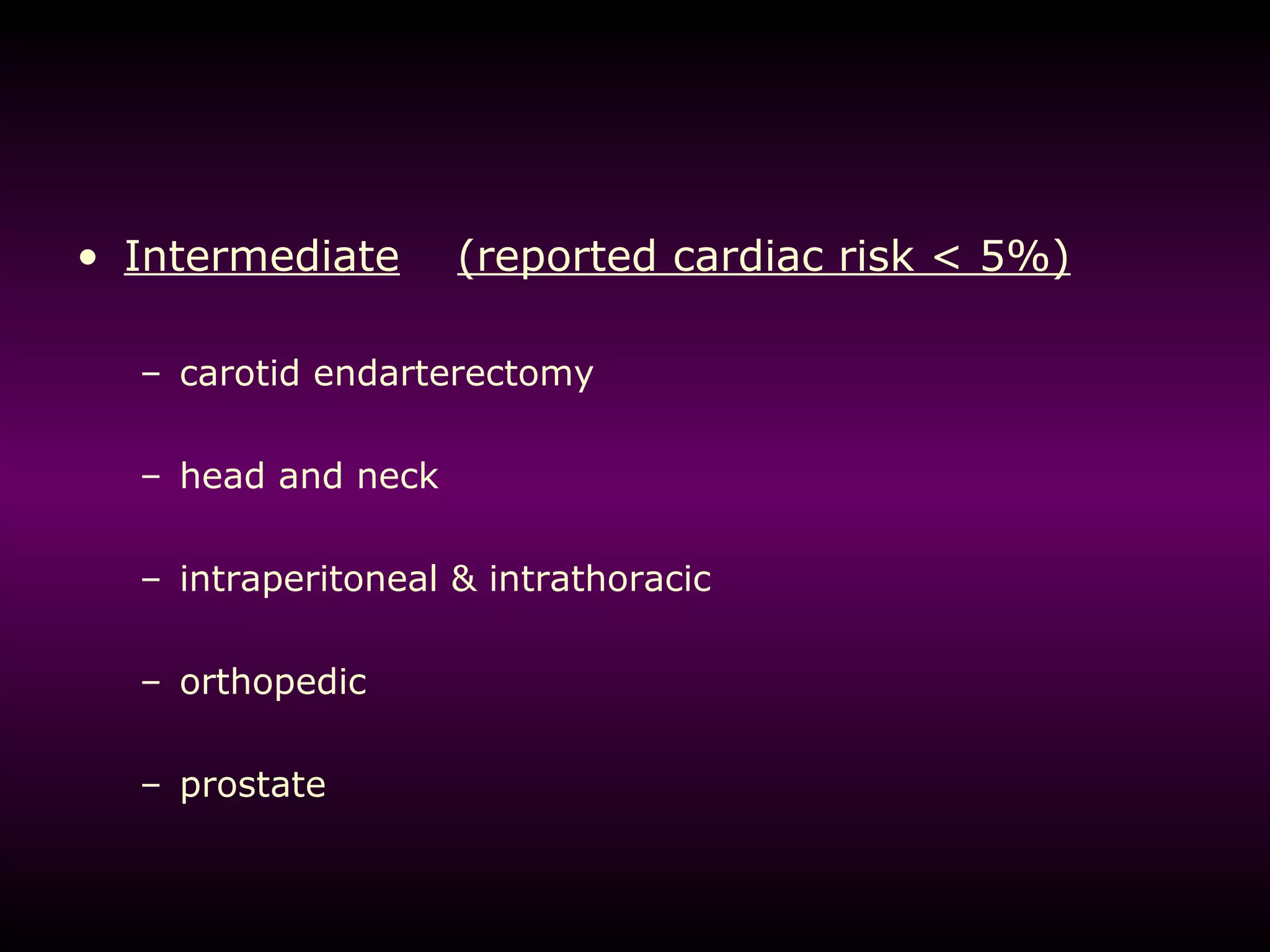 ACC AHA Guidelines on Perioperative Cardiac Assesement | PPT
