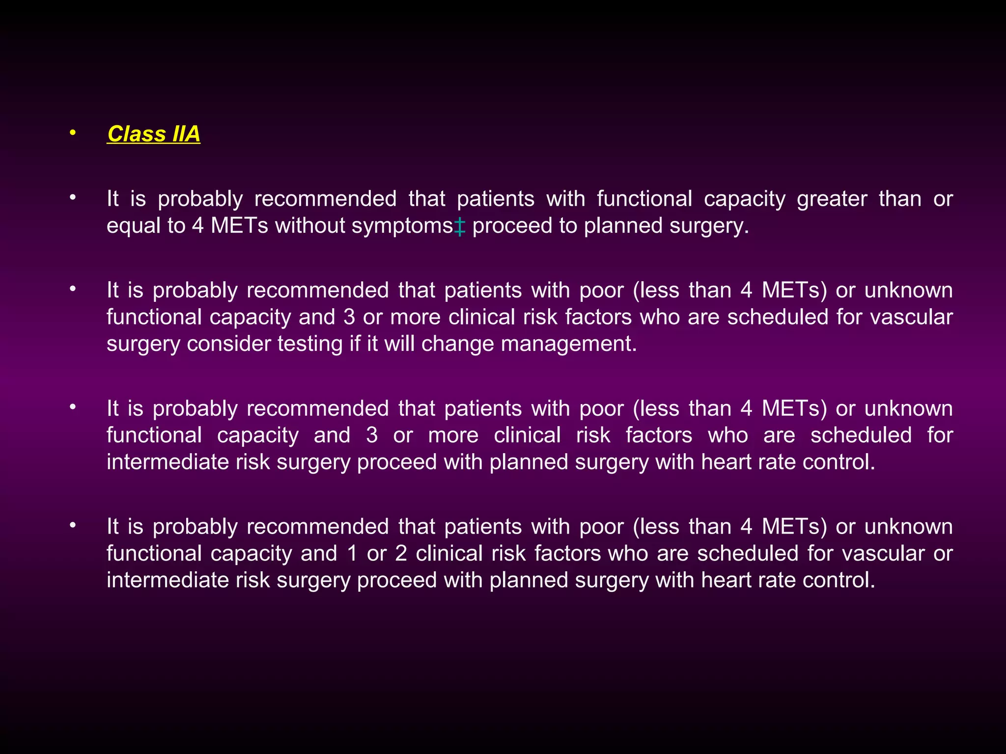 ACC AHA Guidelines on Perioperative Cardiac Assesement | PPT
