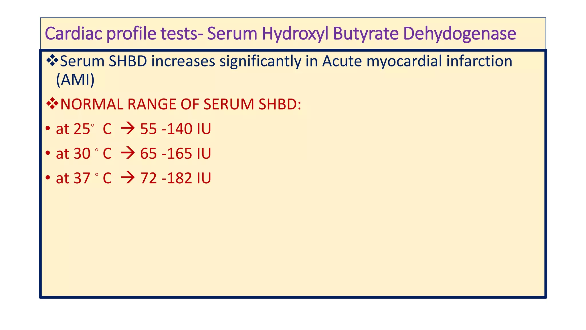 Cardiac profile tests(biochemical ) | PDF