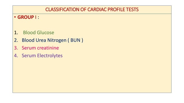 Cardiac profile tests(biochemical ) | PDF
